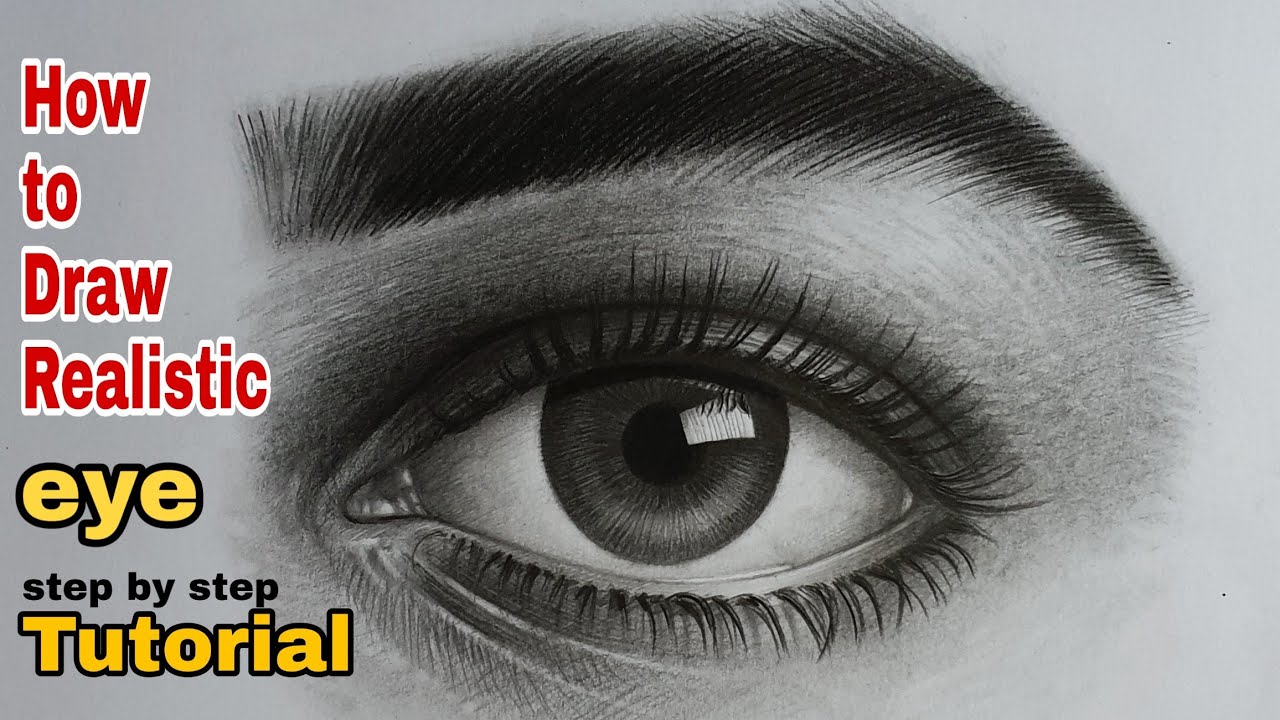 How to Draw Realistic eye for beginners | step by step Tutorial | by ...