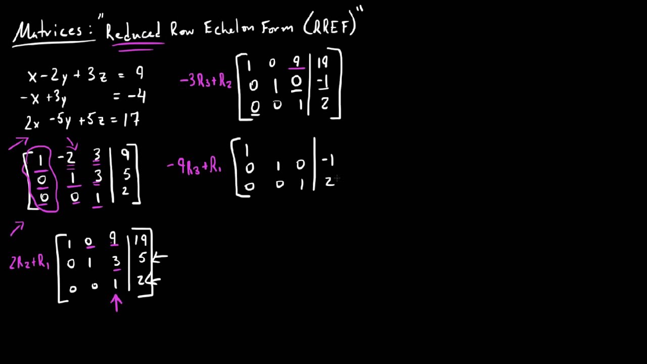 hpc-8-1-3-reduced-row-echelon-form-of-a-matrix-youtube