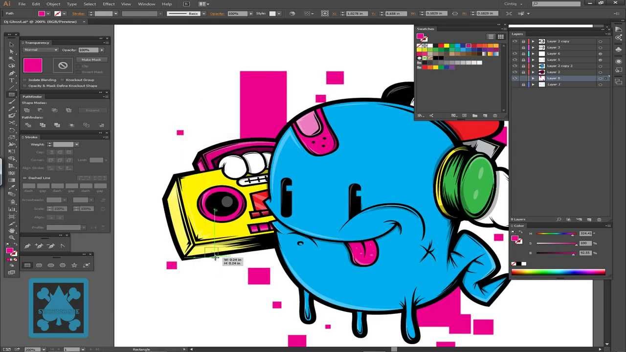 Speed Art: Ghostly Dj character design in adobe Illustrator-Swiftyspade ...