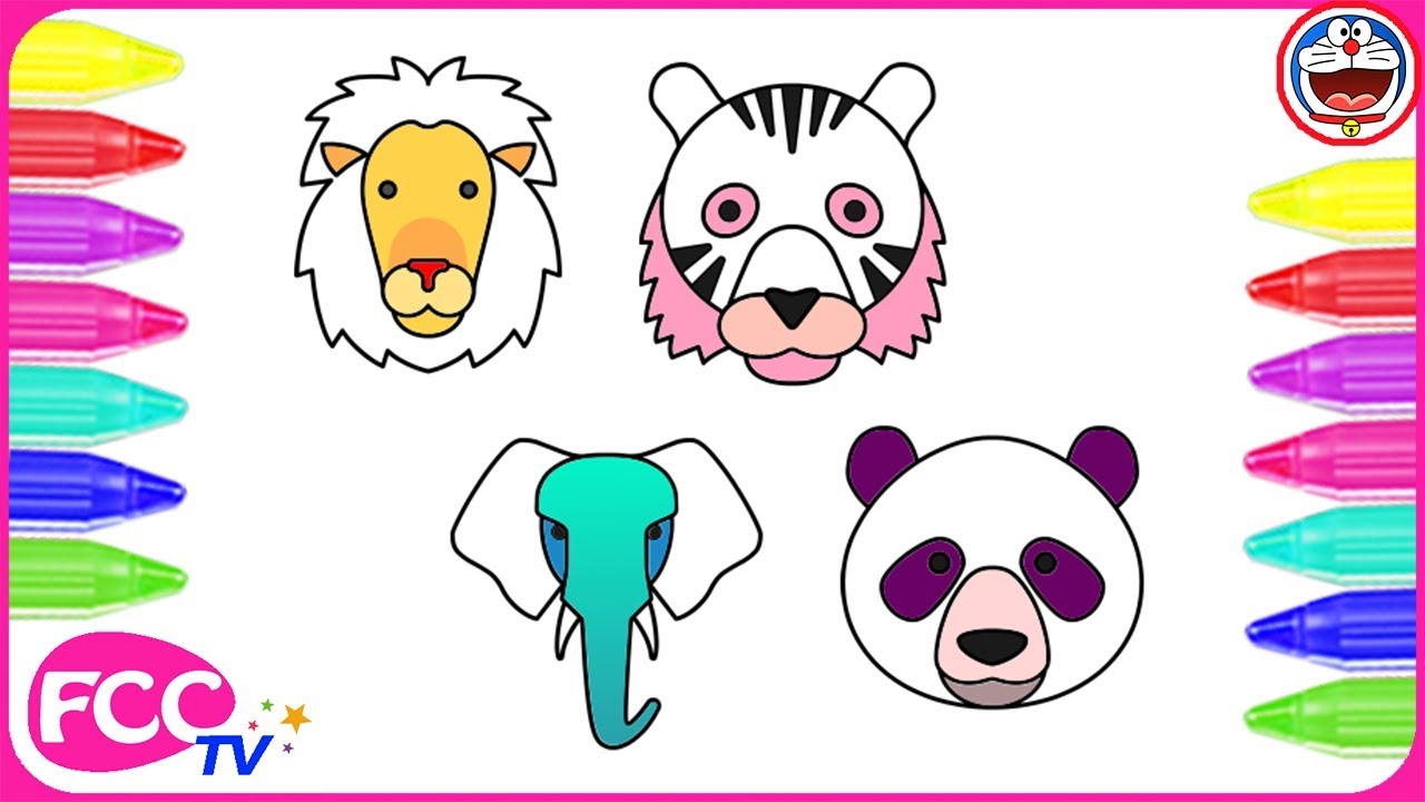 How to Color Wild Animals Coloring Page for Learn Colors - Learn to ...