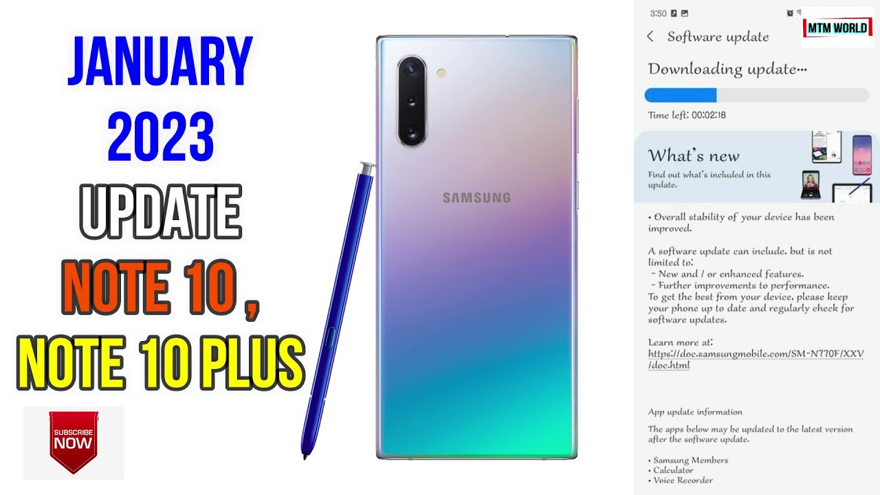 SAMSUNG NOTE 10 NOTE JANUARY 2023 UPDATE | JANUARY 2023 UPDATE | JANUARY 2023 UPDATE GALAXY NOTE ...