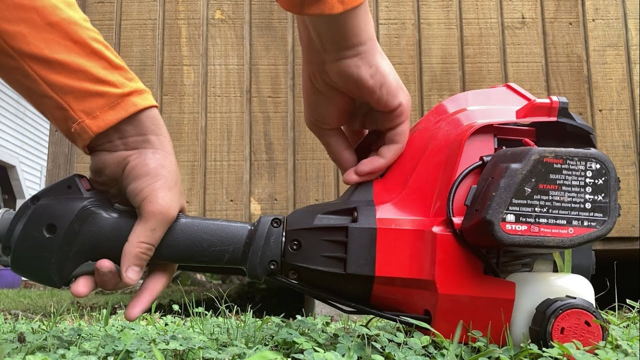How to start a Craftsman 25cc weedeater/string trimmer - YouTube