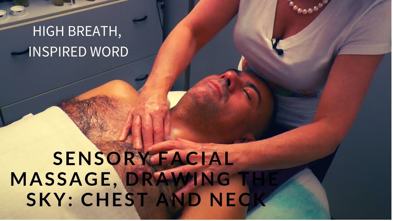 ASMR Sensory facial massage, drawing the sky: chest and neck - YouTube