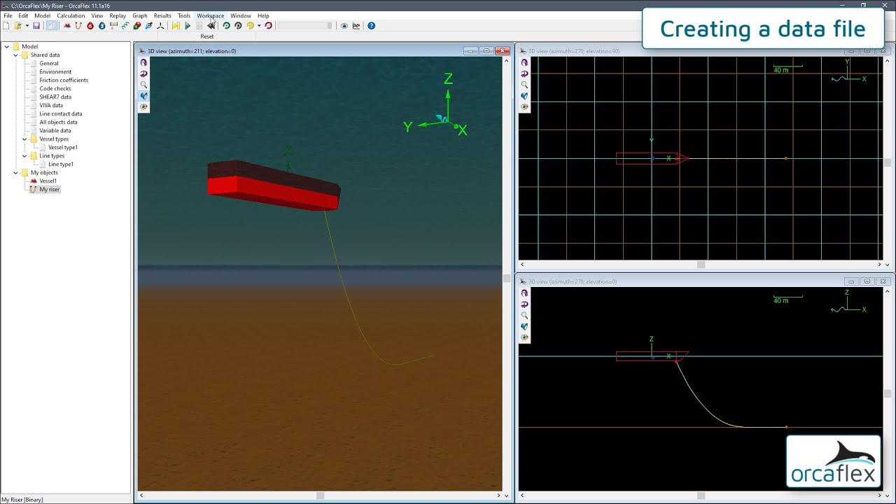 Introduction to OrcaFlex 3: creating a data file - YouTube