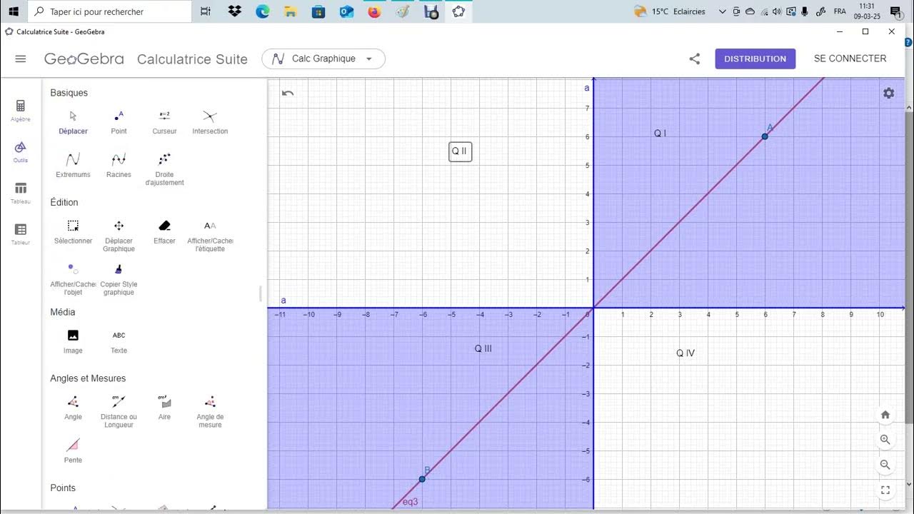 Représenter dans R² x-y =0 - YouTube