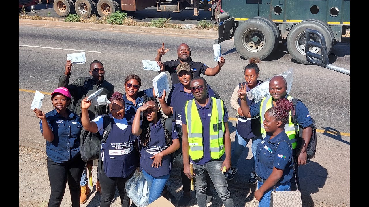 HIV prevention kits distributed to truck drivers in Chingola - YouTube