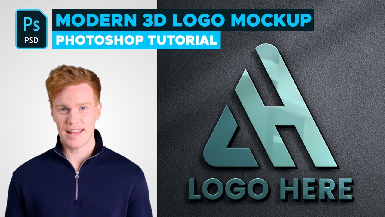 Modern 3D Logo Mockup on Black Wall - YouTube