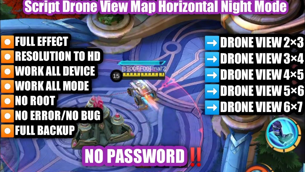 Script Drone View Map Horizontal Night Mode - Mobile Legends Terbaru 2021 - YouTube