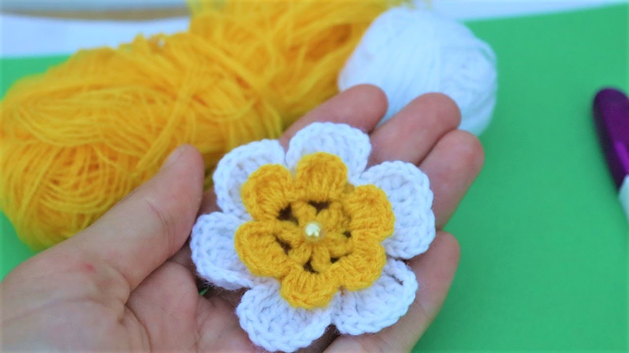 Crochet Flower Easy #shorts Crochet shorts - YouTube