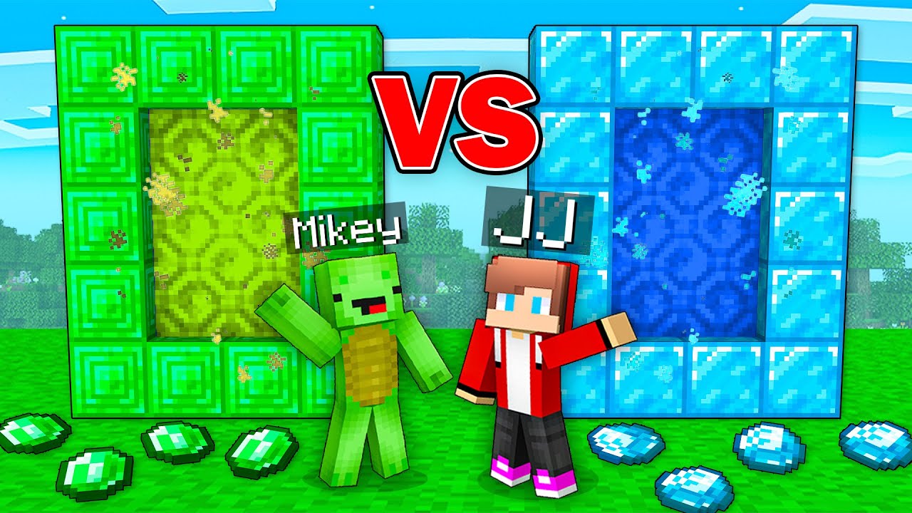 Mikey EMERALD vs JJ DIAMOND Portal Survival Battle in Minecraft - Maizen - YouTube