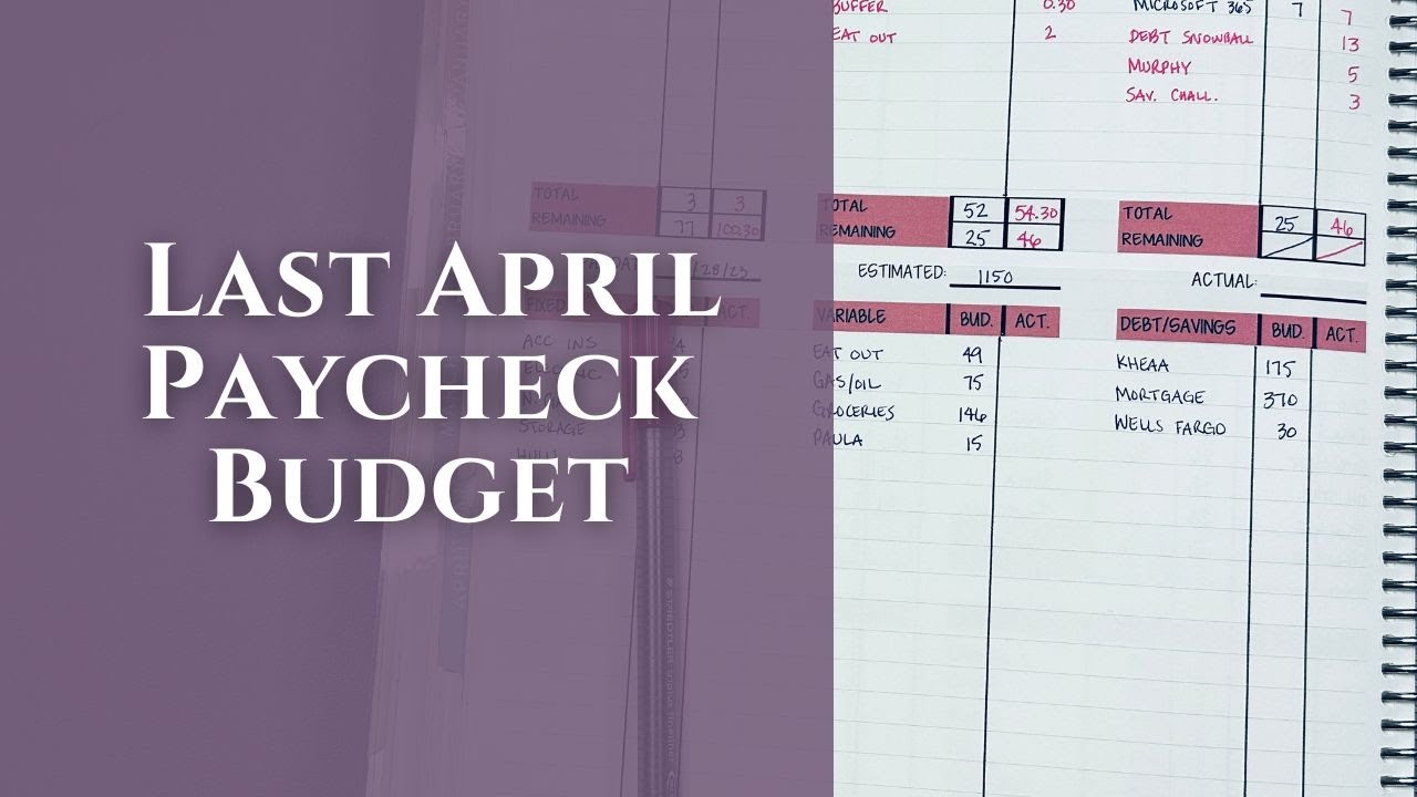 Last April Paycheck Budget || Low Income Budget for Beginners || Zero ...