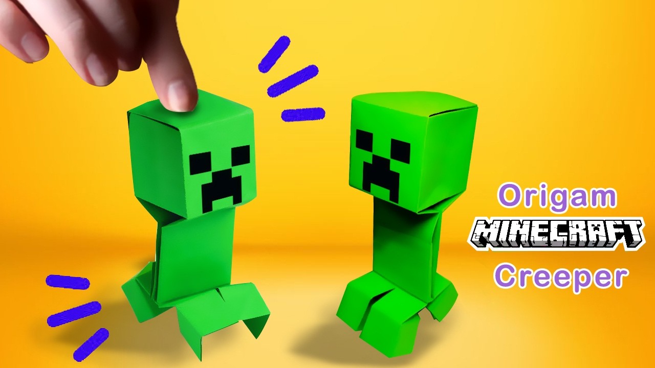 Origami Minecraft Creeper | Easy Paper Craft DIY Tutorial - YouTube