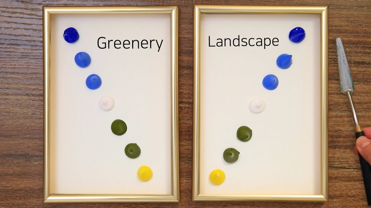 Painting A Picture of Landscape Connected To Two Frames｜Acrylics #641 ...