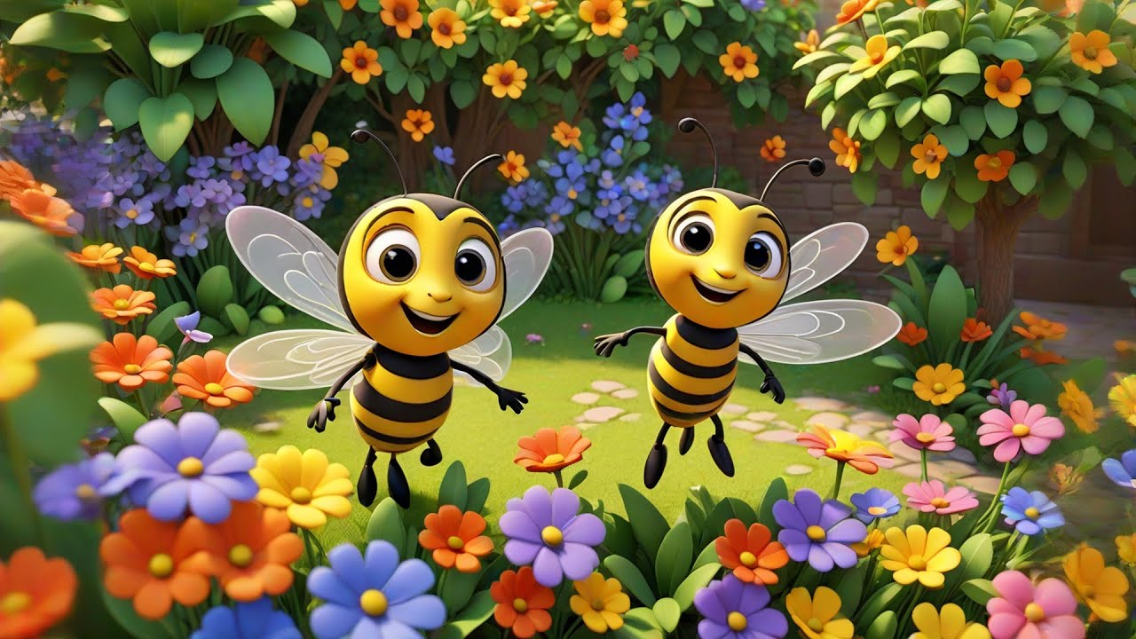 Four Bubble Bees Know the Vowels | Learn AEIOU Song for Kids | Nursery ...