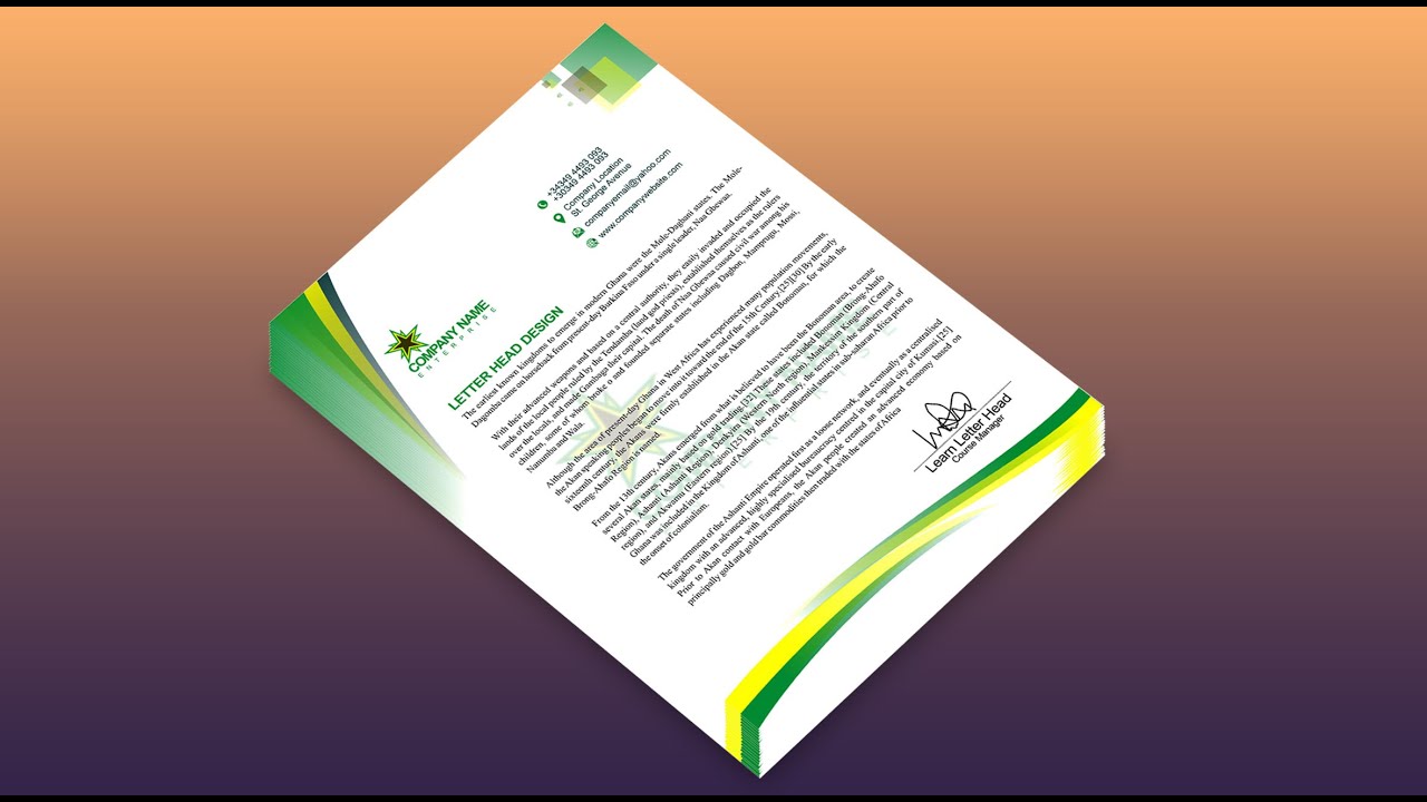 How to Design Letter Head / Corel Draw Tutorials / Learn Graphic ...