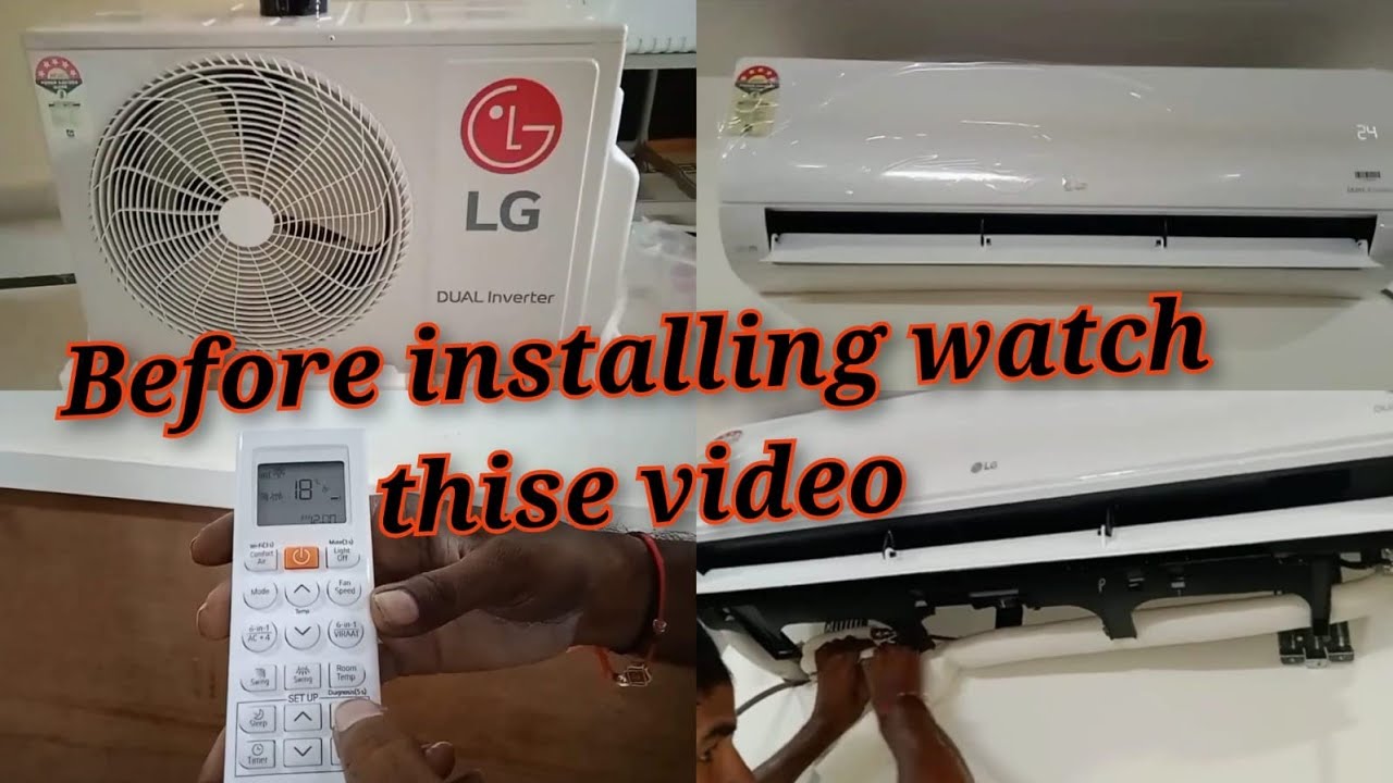 LG Dual inverter AC unboxing and fitting full details! ఏసీ installation ...