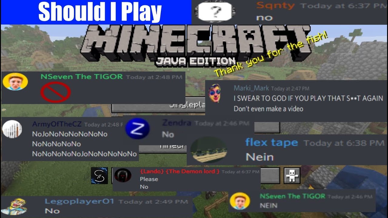 I Asked My Discord If I Should Play Minecraft & They All Said No ...