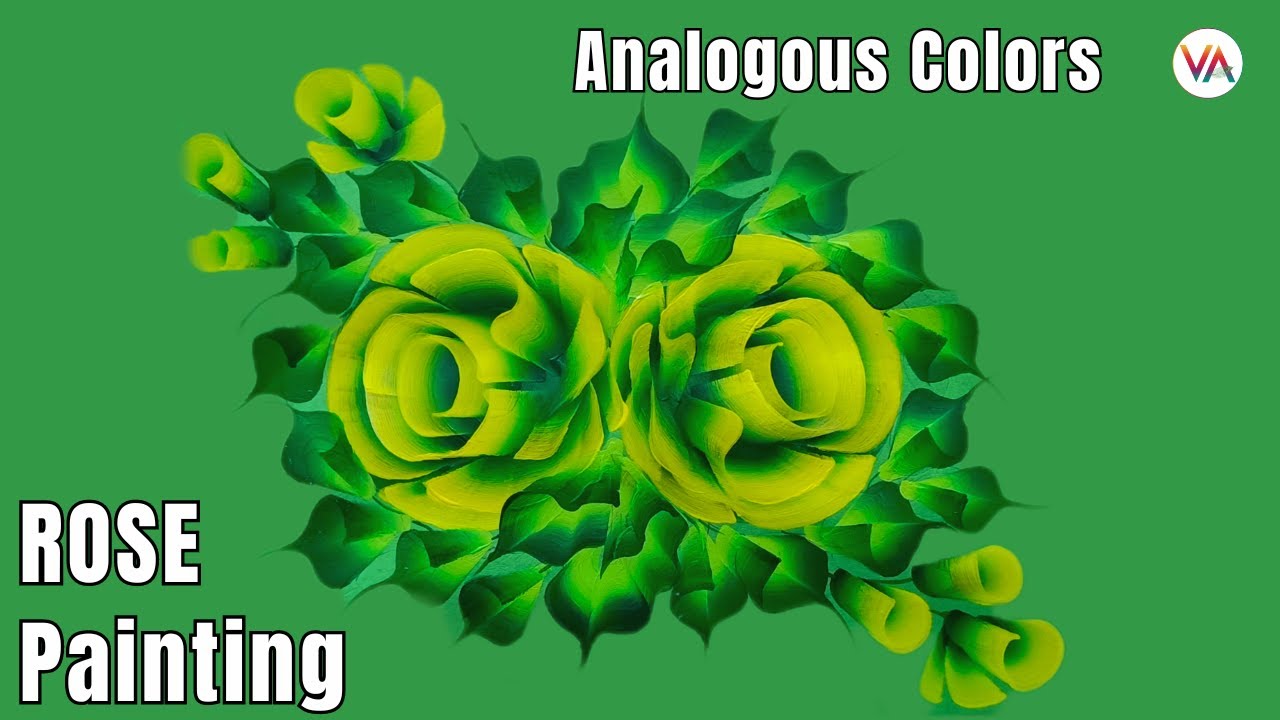 Analogous Colour Flower Painting | Rose Painting Tutorial | Acrylic ...