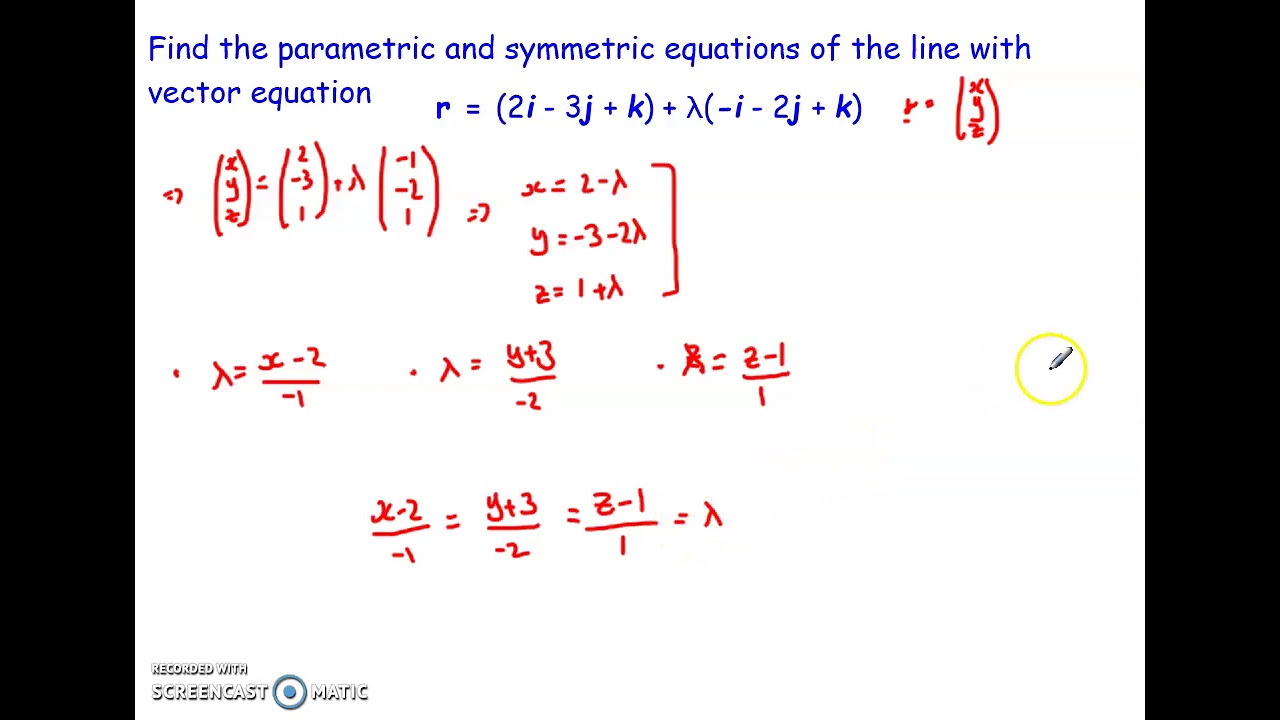 Equation of a Line in 3D Space Exercises - YouTube
