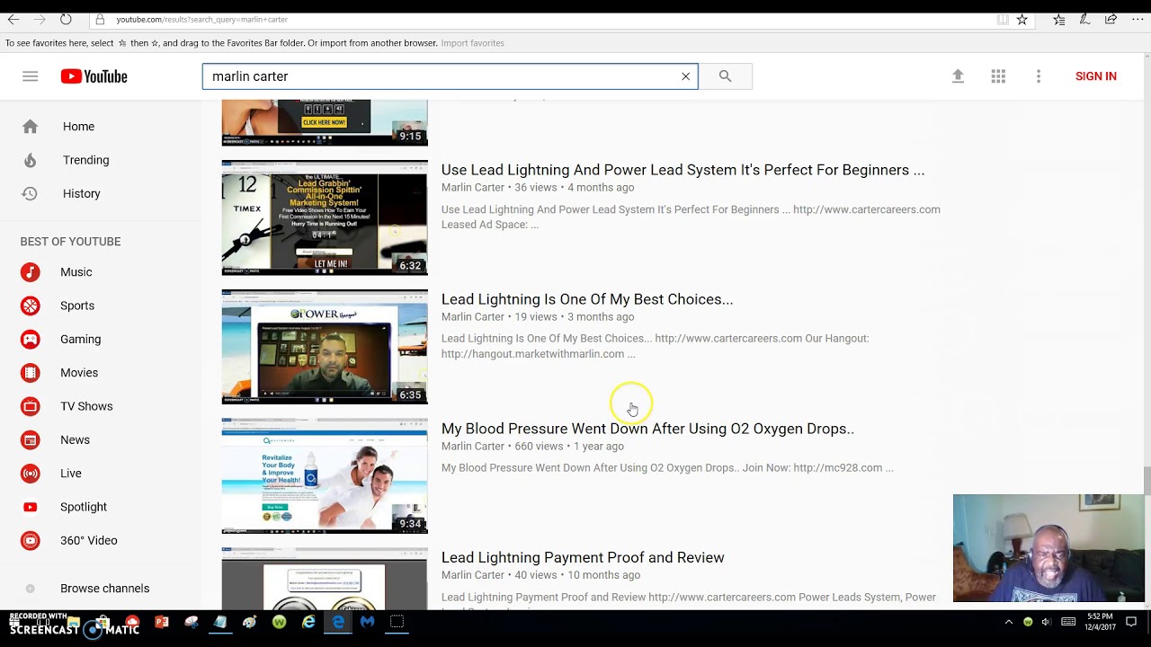 Marlin Carter's 8th Day YouTube Video Challenge | Lead Lightning And ...