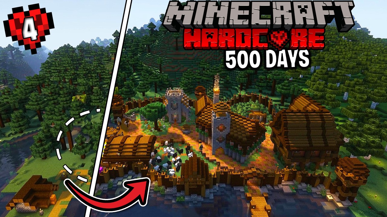 I Survived 500 Days in Minecraft Hardcore... - YouTube