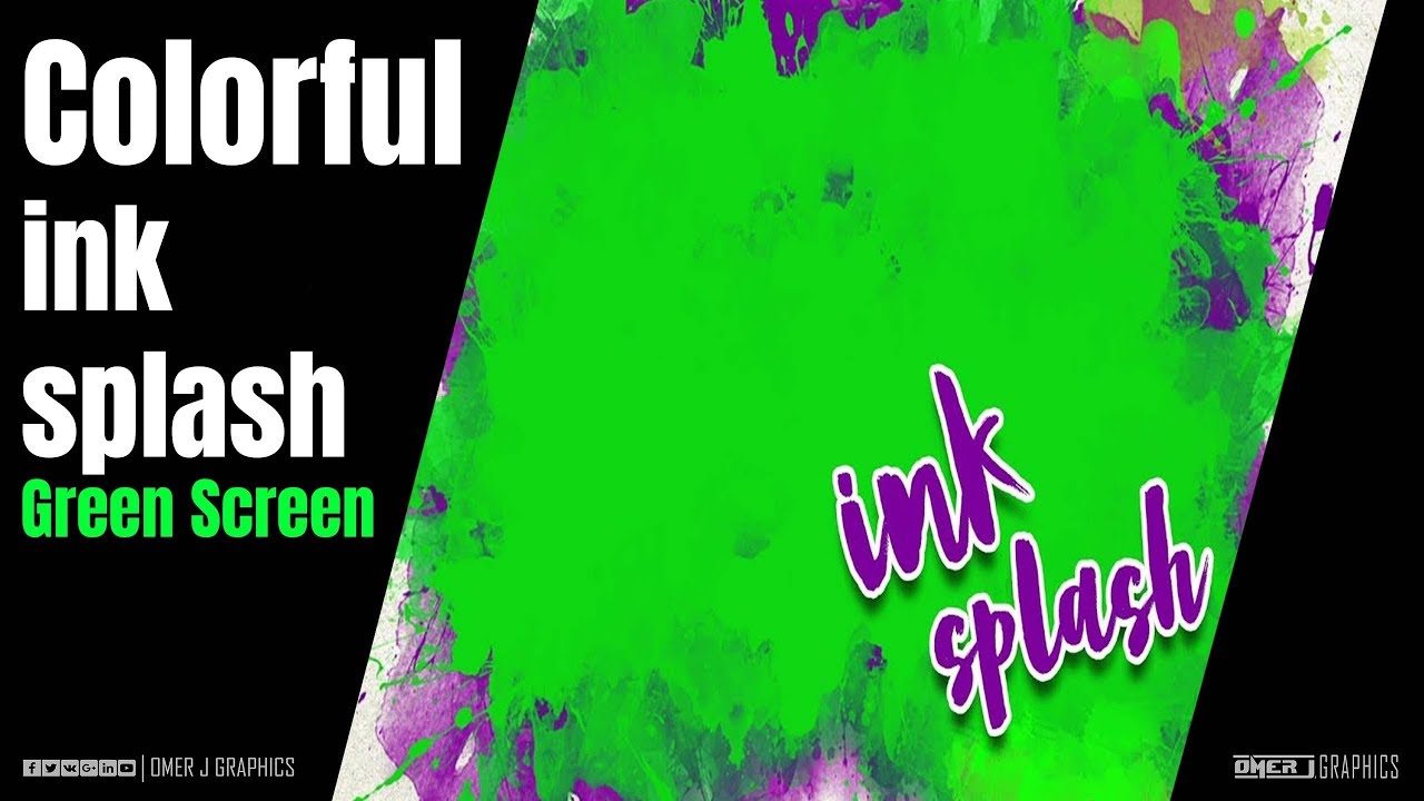 Colorful Splatter Ink splash green screen wedding slideshow | Free ...