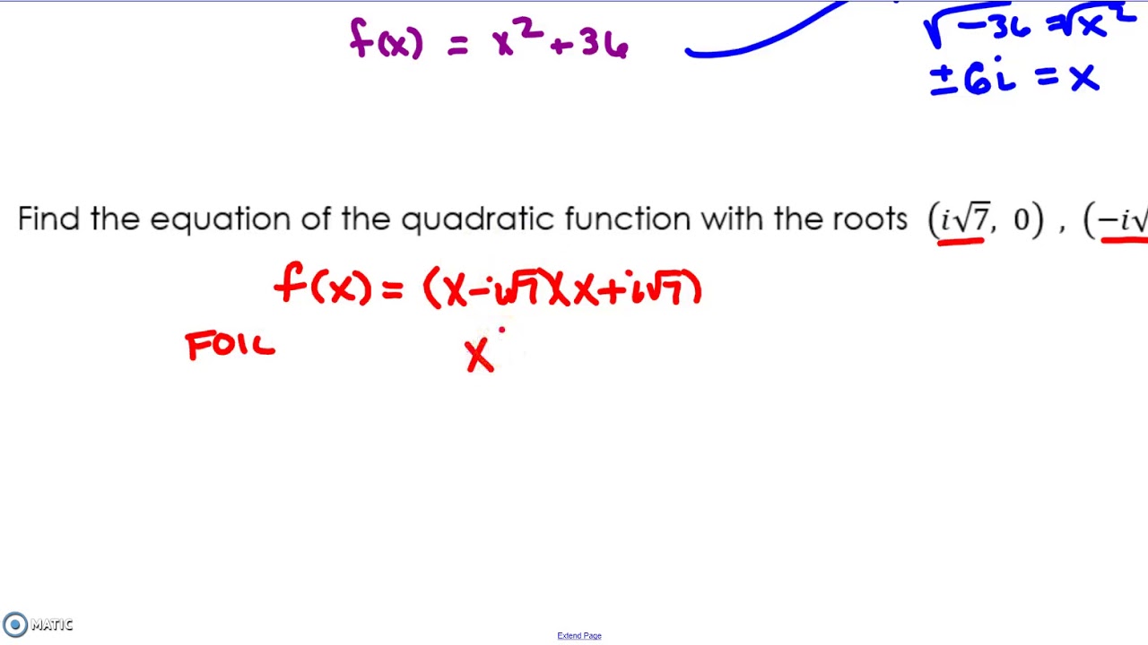 Foiling Complex Roots - YouTube