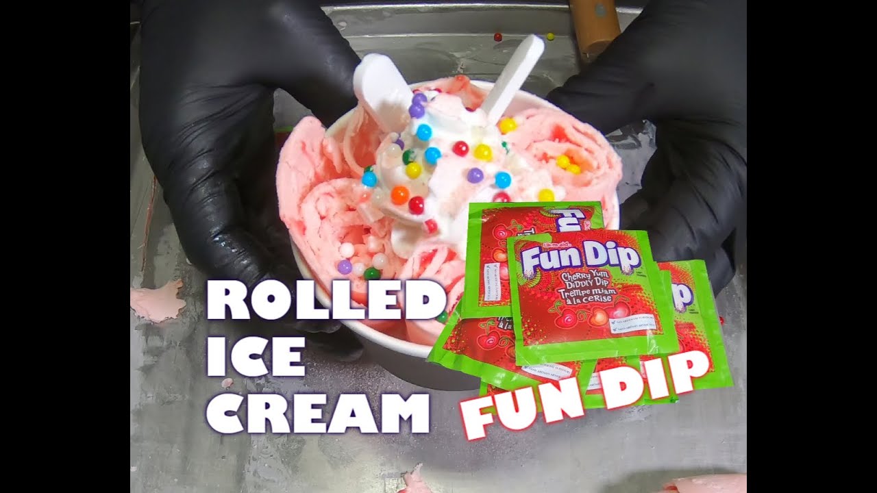 rolled ice cream - Fun Dip ice cream rolls - very satisfying - YouTube