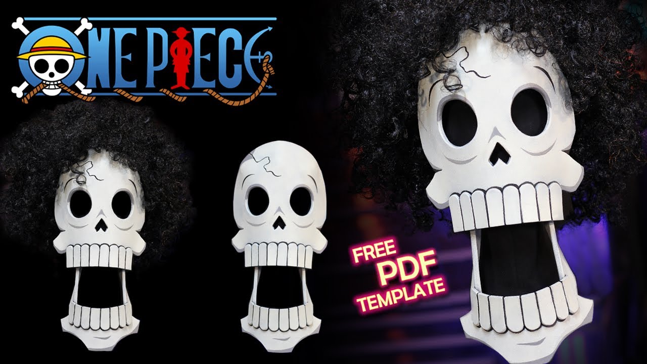 How to Make Skull Mask of Brook One Piece Cosplay - Free Foam Pattern ...