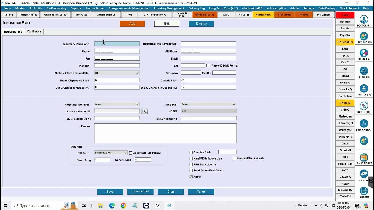 How to add insurance plan in data base. - YouTube