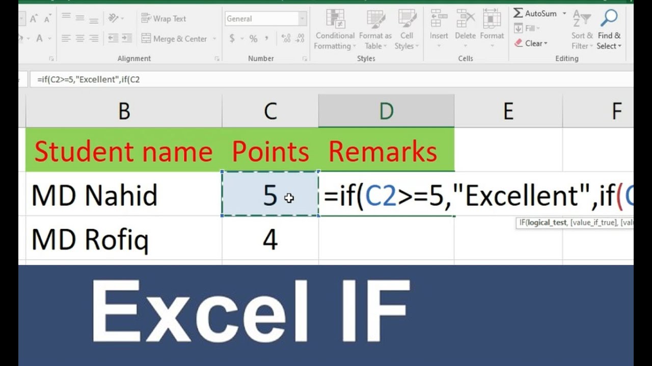 How to use the IF function in Excel || IF Formula in Excel || MS Excel Tutorial in Bangla - YouTube