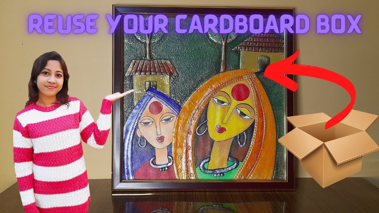 Texture Painting on Card board | Acrylic Painting | - YouTube