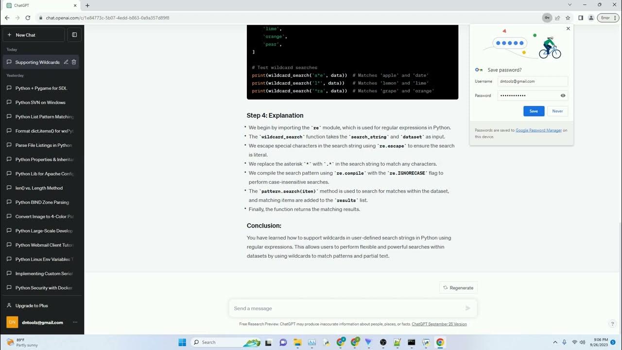 How can I support wildcards in userdefined search strings in Python - YouTube