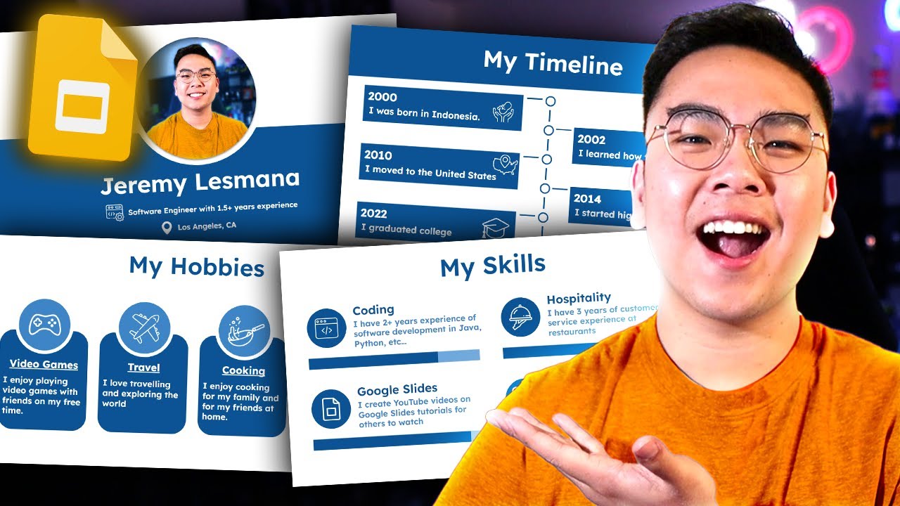 Google Slides ABOUT ME Presentation TUTORIAL! *PROFESSIONAL* - YouTube