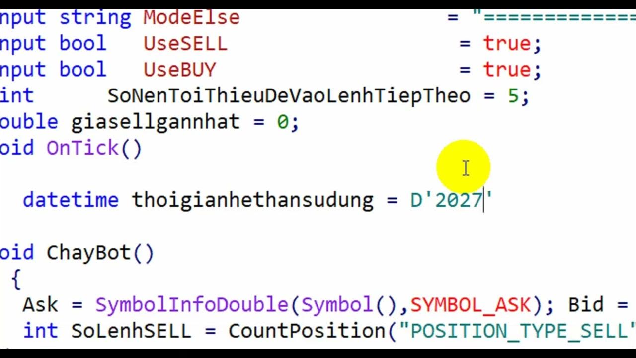 Tập 34 code MQL5 - Bảo mật, giới hạn thời gian sử dụng cho EA MT5 - Học lập trình robot Forex ...