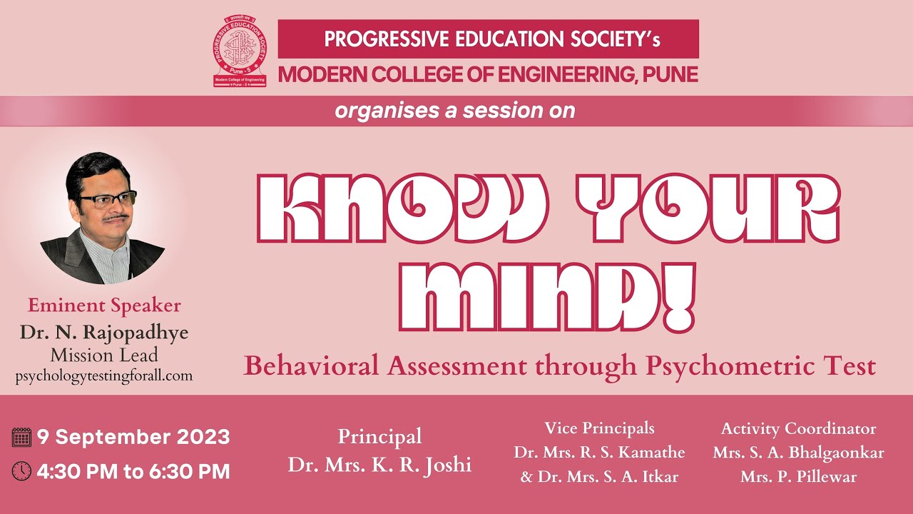 Online session on 'Know your Mind' by Dr. N. Rajopadhye - YouTube