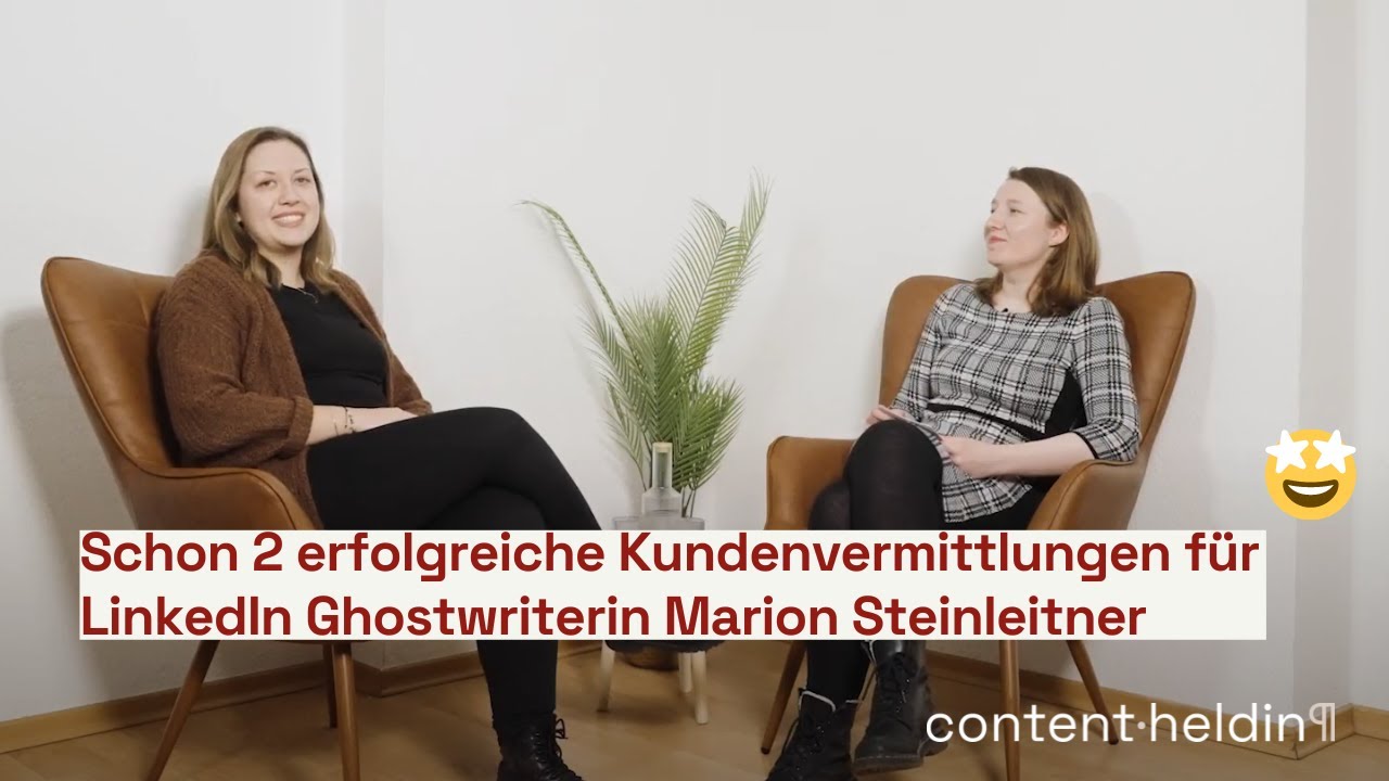 LinkedIn Ghostwriterin Marion Steinleitner hat schon zwei Kunden durch die Vermittlung gewonnen ...
