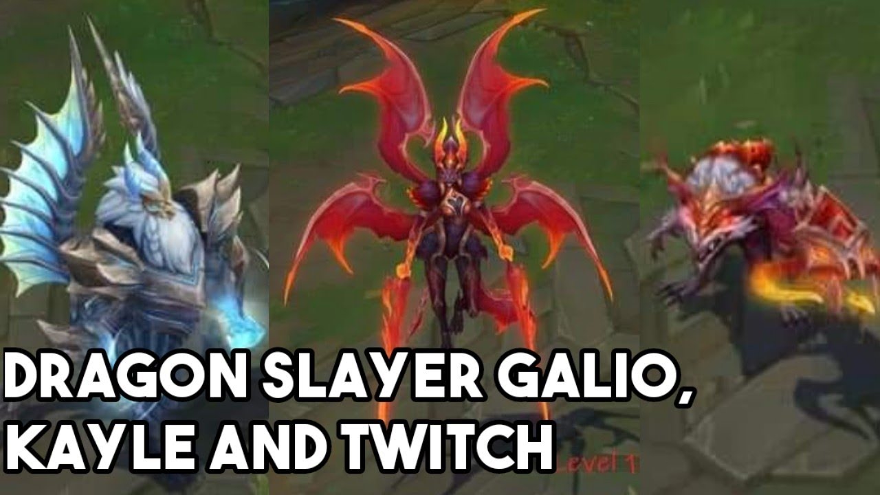 SKIN Preview - Dragon Slayer Galio, Kayle and Twitch || Blackfrost Sion ...