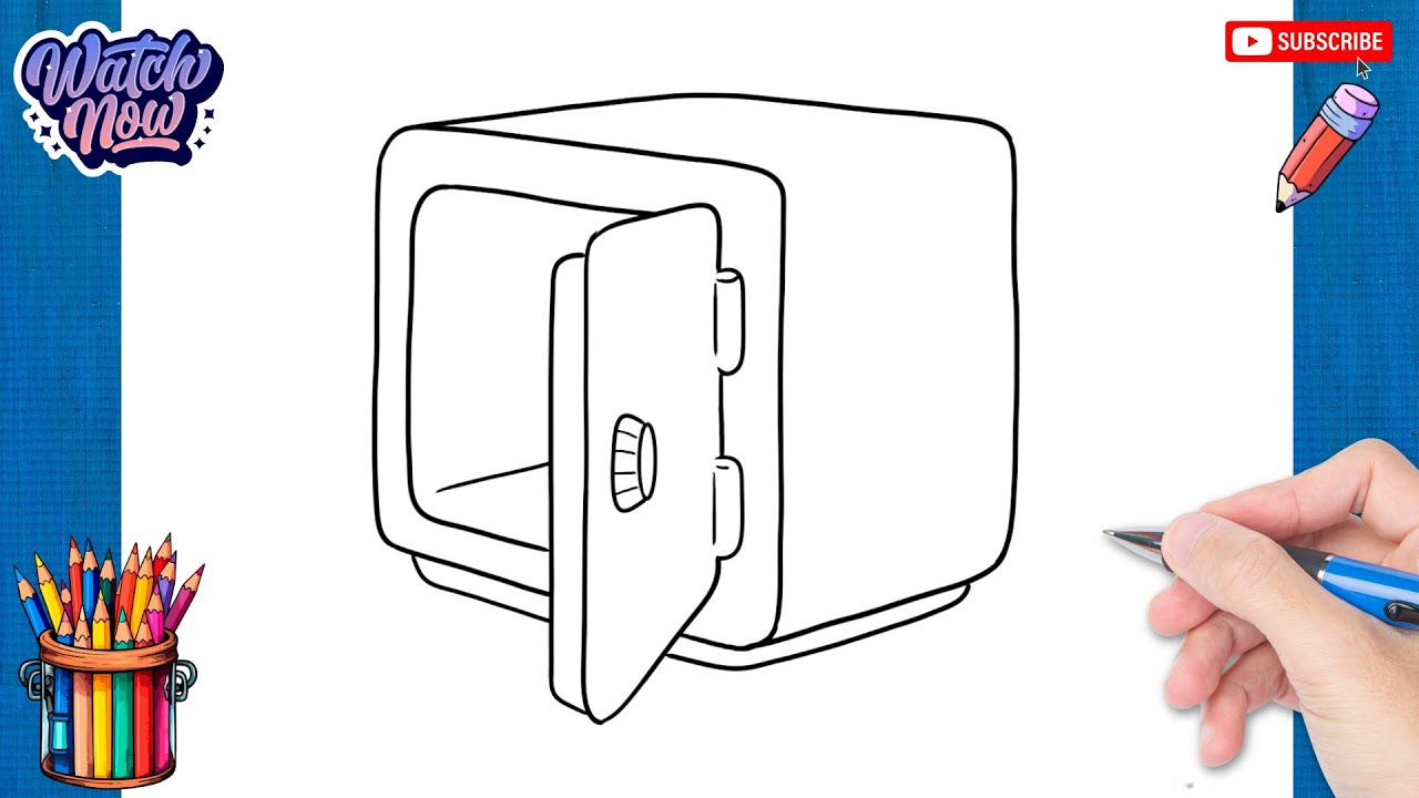 How to draw Safe - Household Item Drawing - YouTube