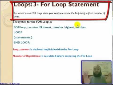 70- Oracle PL SQL Loops - For Loop تعليم أوراكل - YouTube
