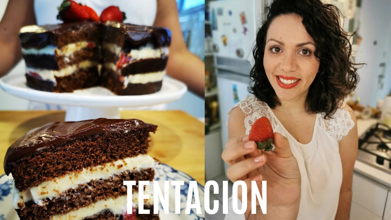 🍓Torta TENTACIÓN🍓 es irresistible l Bizcocho de Chocolate con Frutillas ...