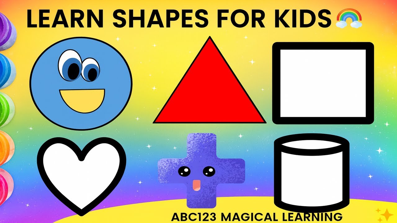 2D Shapes for Kids 🔺🔵🟨 | Learn Circle, Square, Triangle & More ...