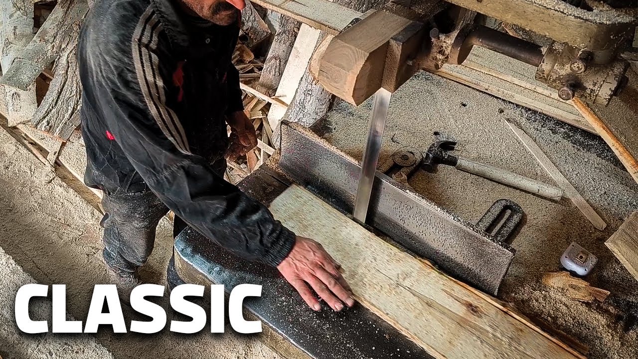 CLASSIC Wood Cutter Machine in IRAN (Sawmill Process) - YouTube