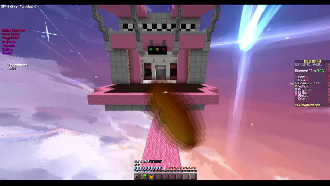 playing hypixel bedwars with raven b3 - YouTube