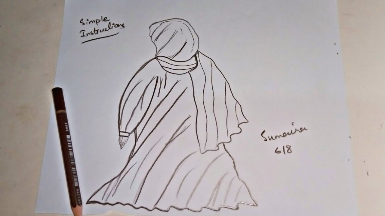 How to draw Arabic Women || Step by step Tutorial|| Simple Instructions ...