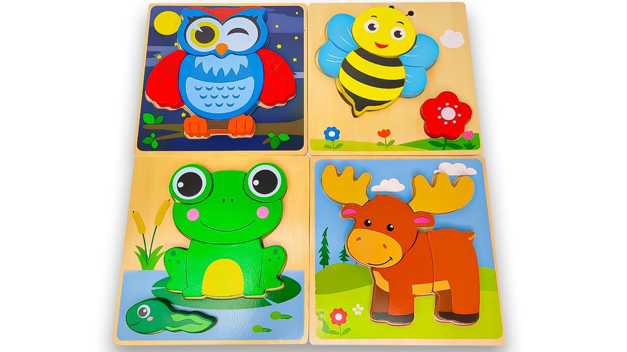 Best Learn Shapes with Animals Shape Matching Puzzle | Preschool ...