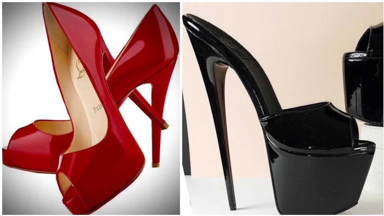 trendy woman foot wear collection of high heel without strappy sandlas ...