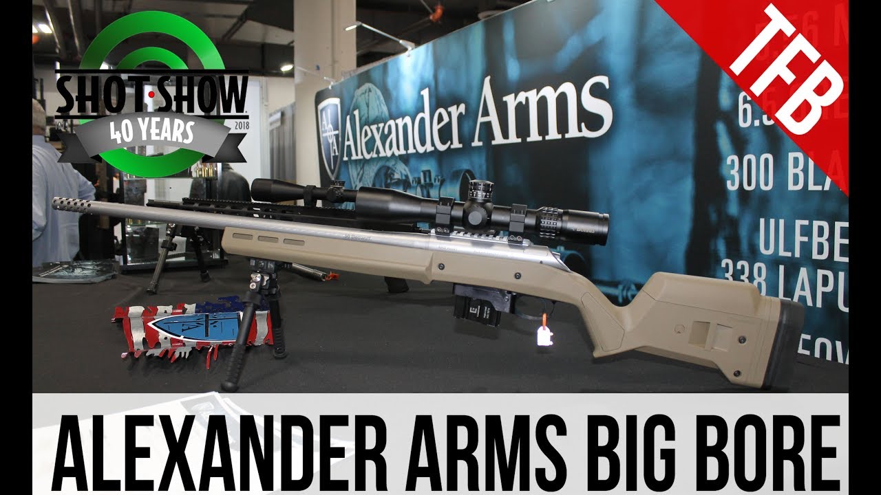 [SHOT 2018]: Alexander Arms .50 Beowulf bolt action big bore - YouTube