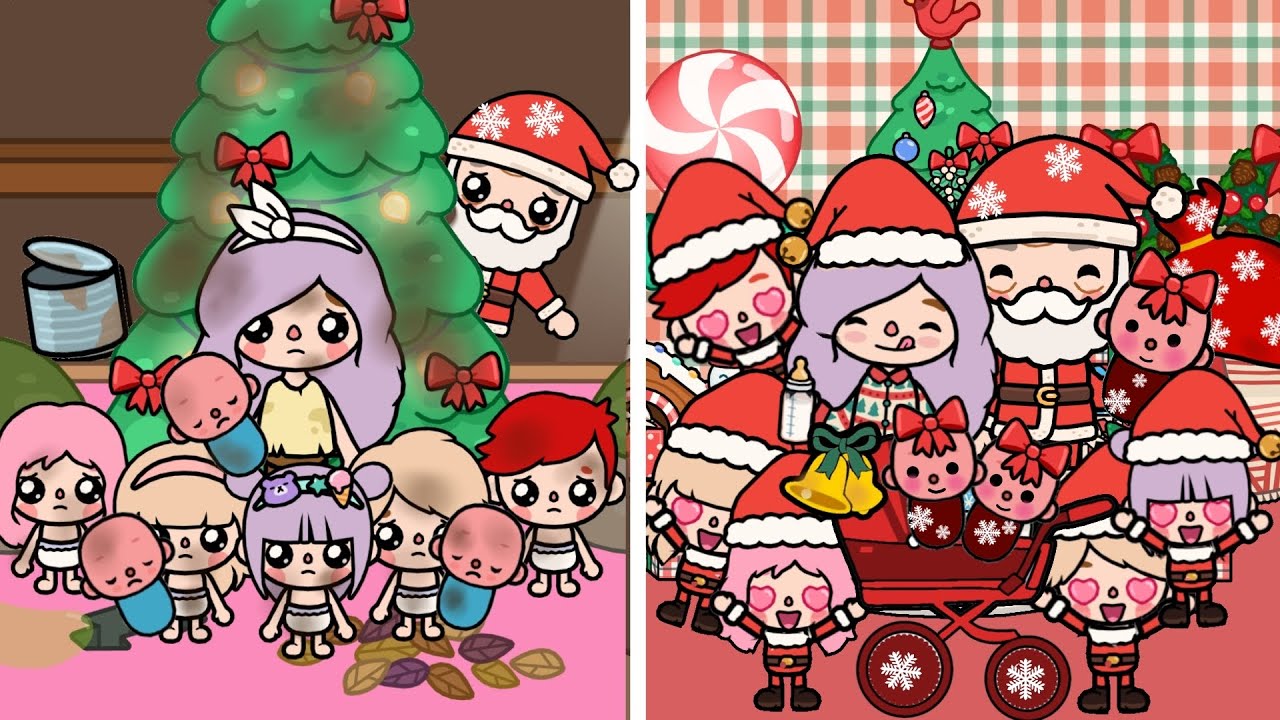 Adopted By Santa Claus Family In Toca Boca 🎅🏻🍼💓 | Sad Story | Toca Life ...