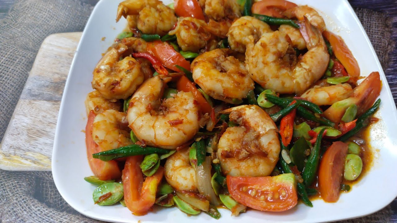 udang dogol Pete kacang panjang dan tomat ada cabe tak perlu tambah ...